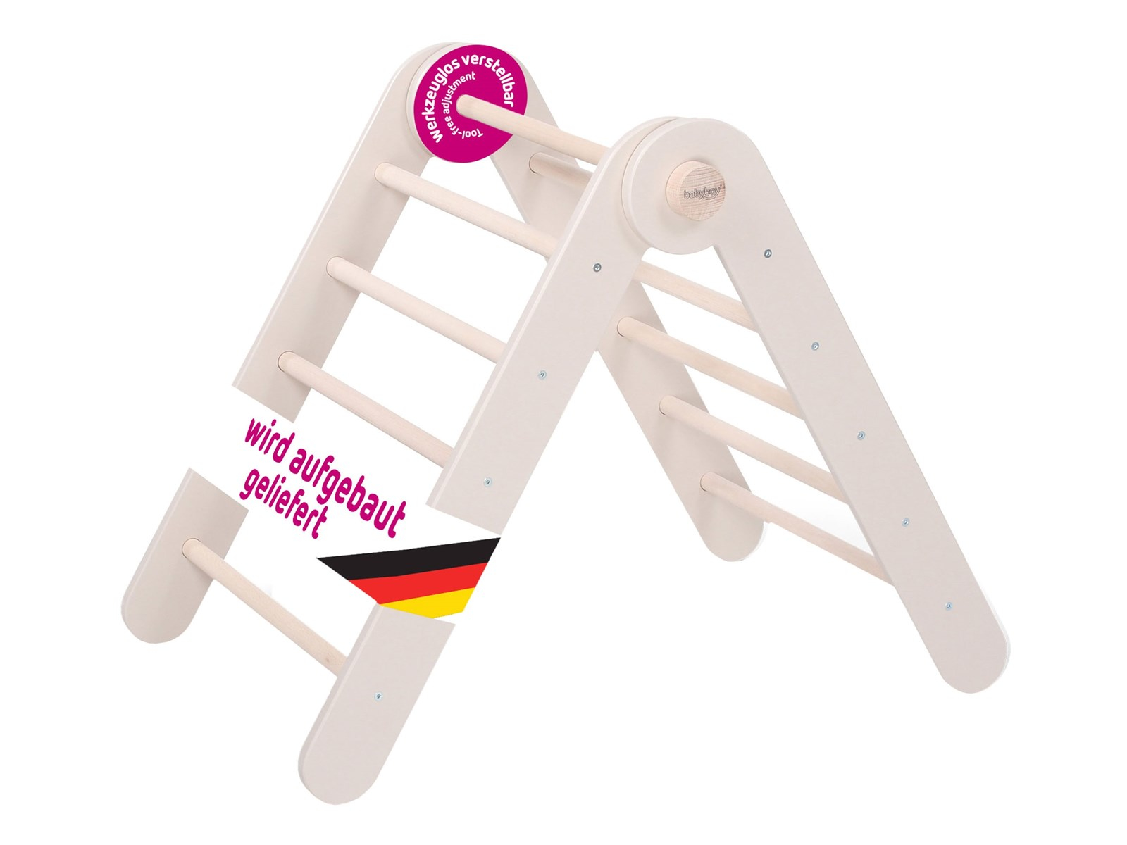 Babybay Kletterdreieck Littlefoot, beige, Maße: 60,6 x 18,2 x 81,3 cm