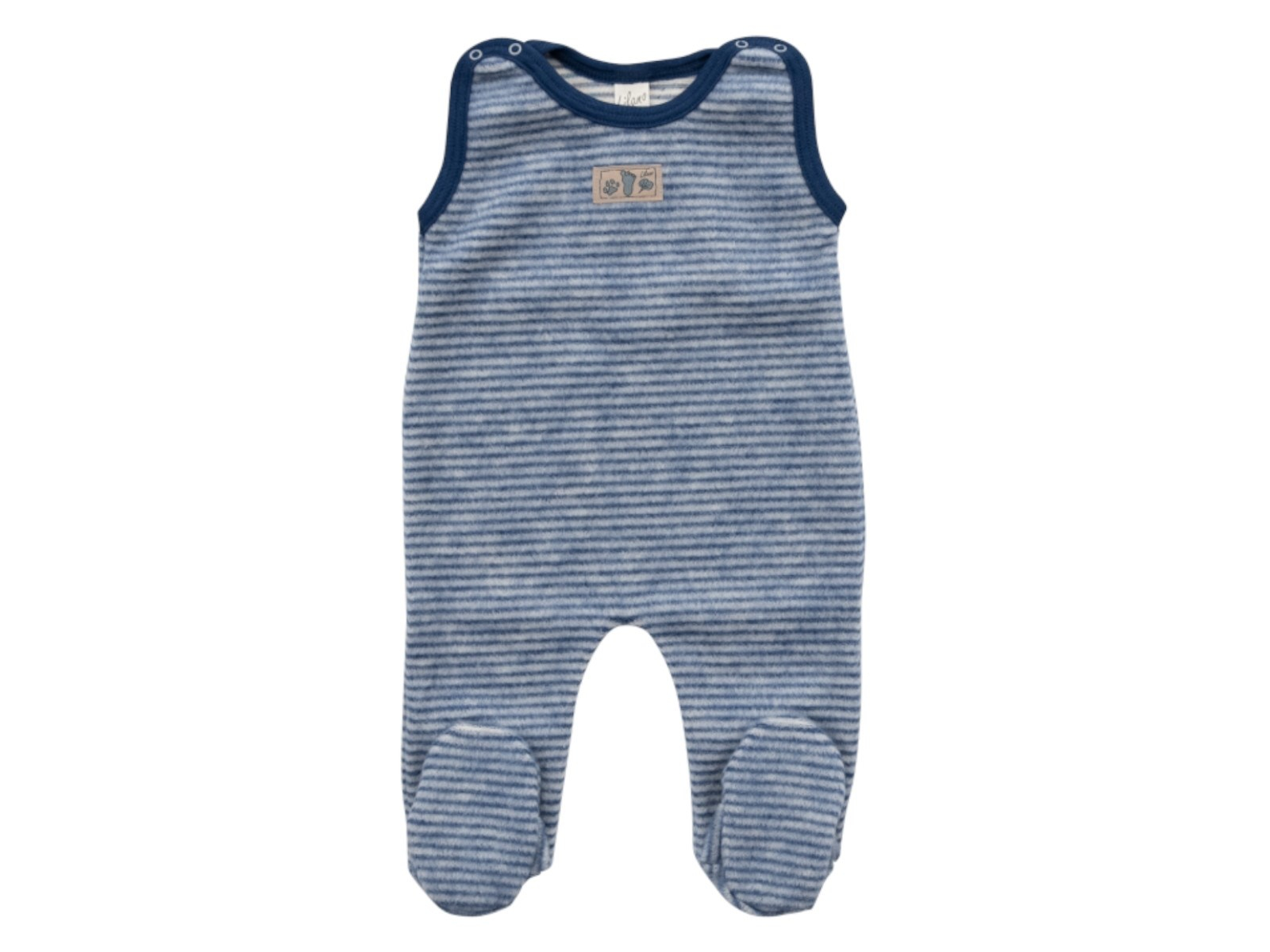 Lilano Baby Strampler mit Fuß Bio-Merinowolle Wollplüsch marine ...