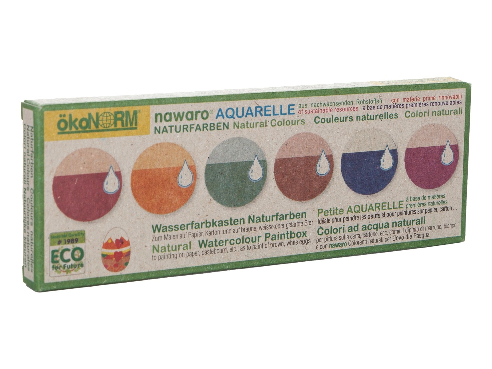 ökoNORM Wasserfarbkasten Naturfarben , 6 Farben (rot, gelb, grün, braun ...