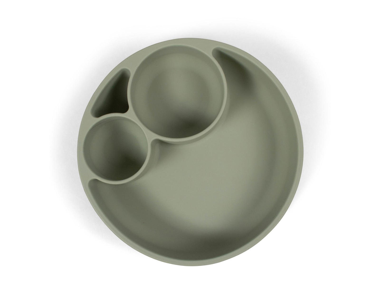 FILIBABBA Kinderteller mit Saugnapf aus Silikon green, Maße 19 x 19 x 5 cm